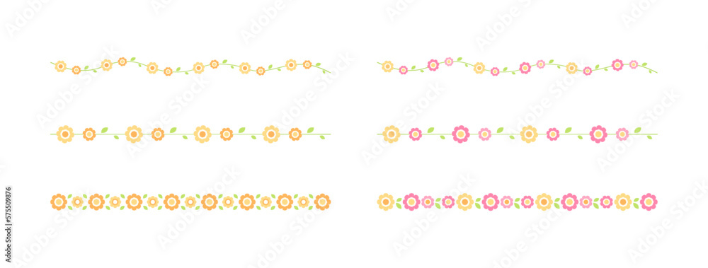 Cute Spring Floral Dividers Borders Set. Springtime and Easter flower ...