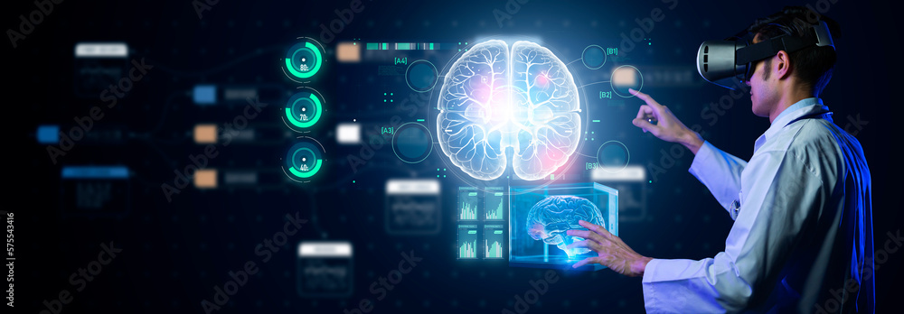 Digital doctor healthcare science medical remote technology concept AI ...