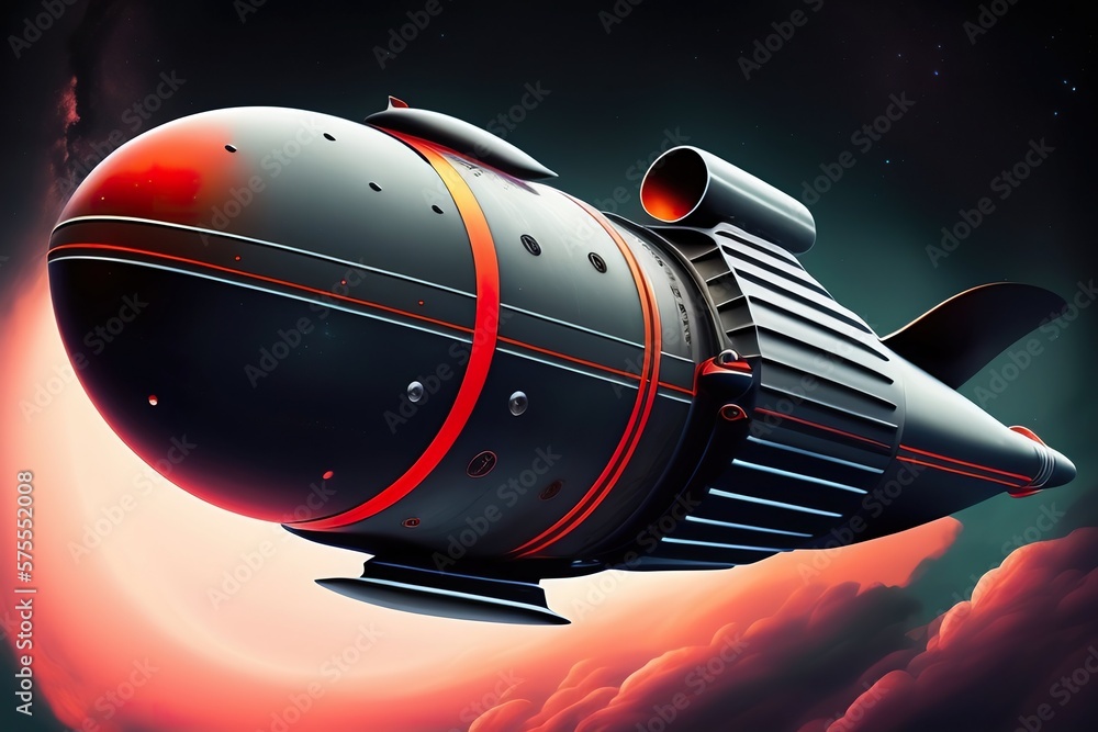 Futuristic Rocket Ships. Created with Generative AI, Artificial ...