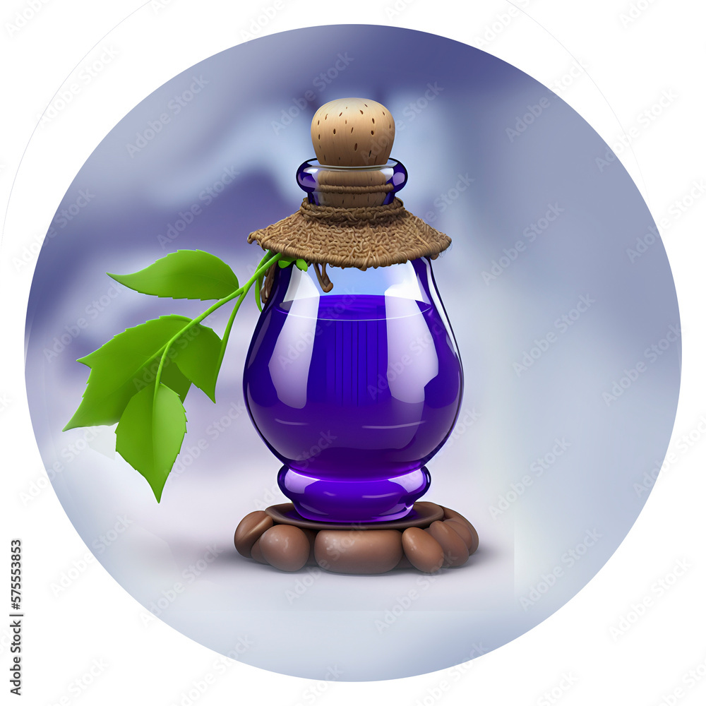 Magic potion, glass flask for RPG game, icon design. Generative AI ...
