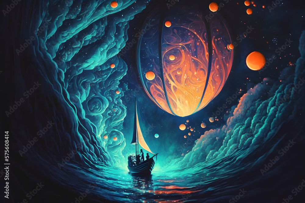 Ship floating in the cosmic ocean the sense of memory dominates, made ...