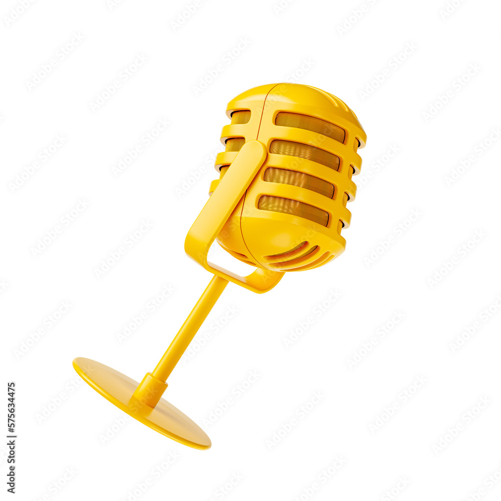 Classic Retro Vintage Microphone. Microphone icon. 3d render ...