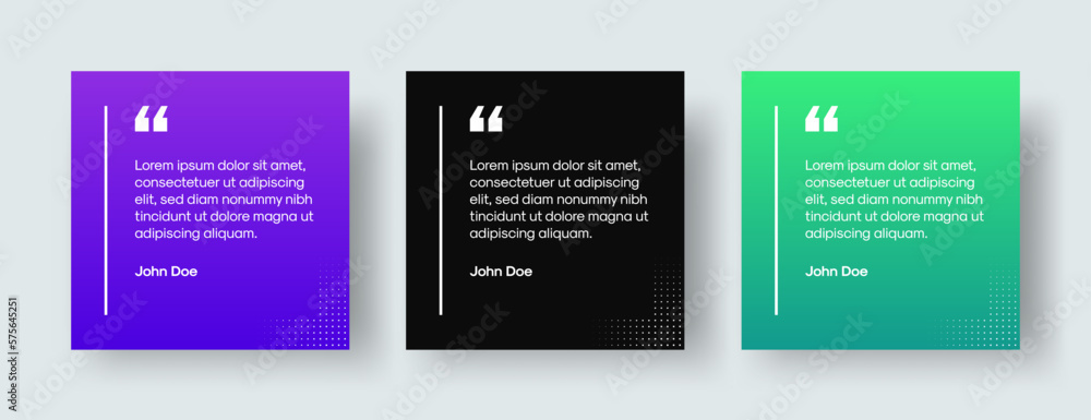 Quote Frames Blank Template Vector Set. Modern Empty Quote Templates ...