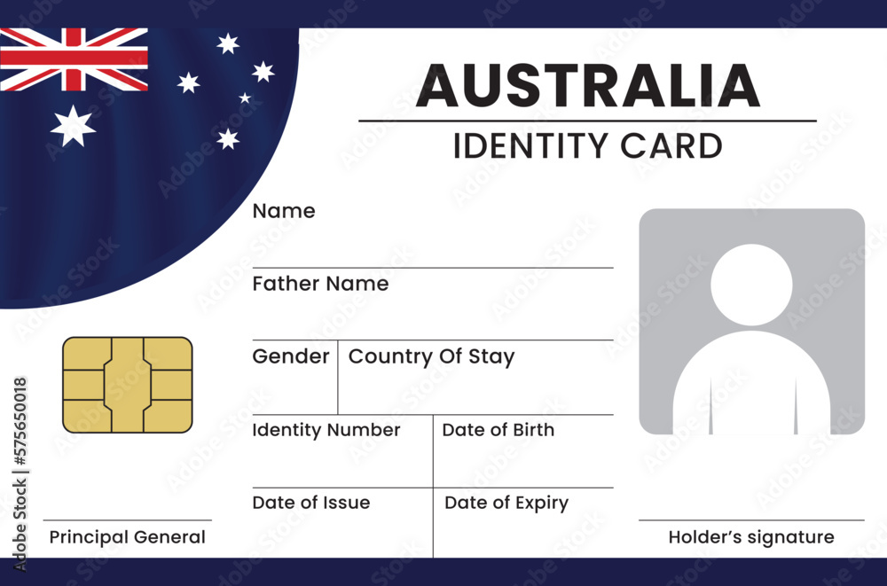 Australia Identity Card and National Identity Card Design Stock Vector ...