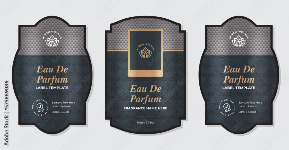 Perfume Label Design Packaging Design, Set luxury products packaging ...