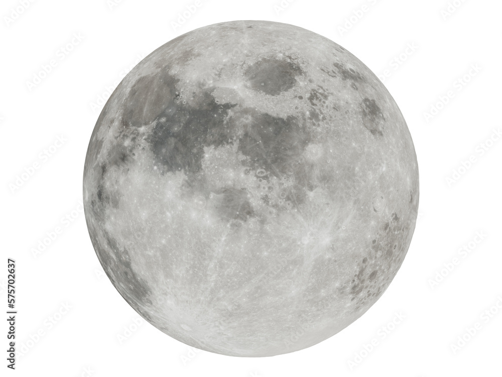 The Single moon full moon in the night sky. Stock Photo | Adobe Stock