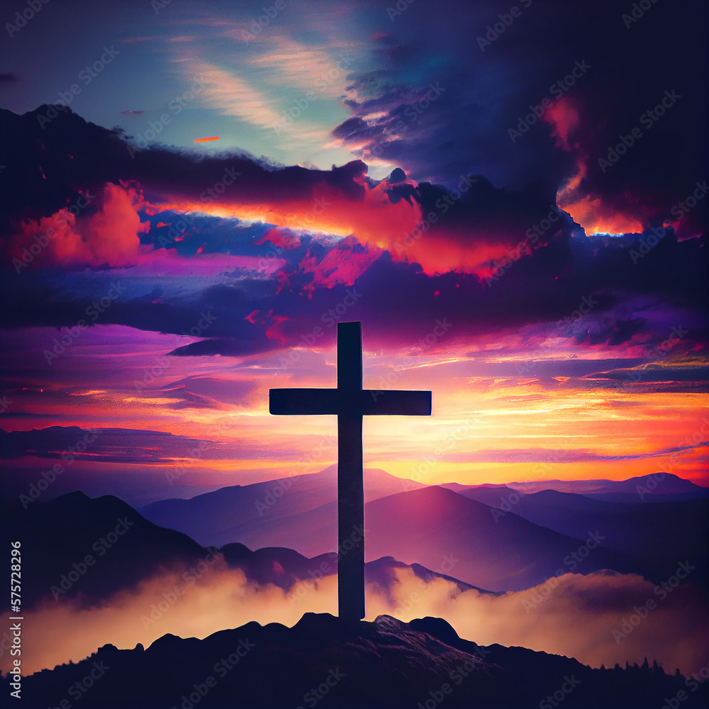 cross of Jesus Christ. Easter and the idea of resurrection. Christian ...