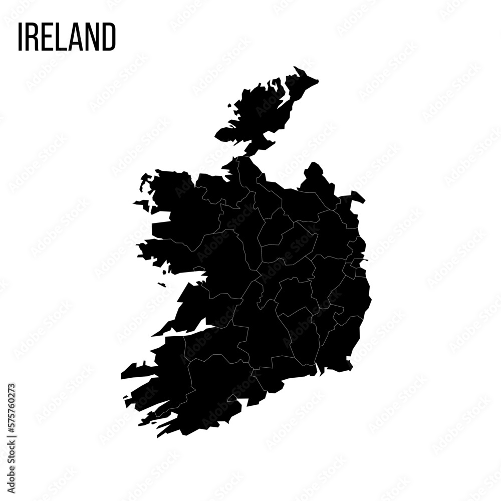 Ireland political map of administrative divisions - counties and cities ...