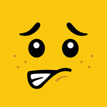 Slanted Face Emoji Clipart