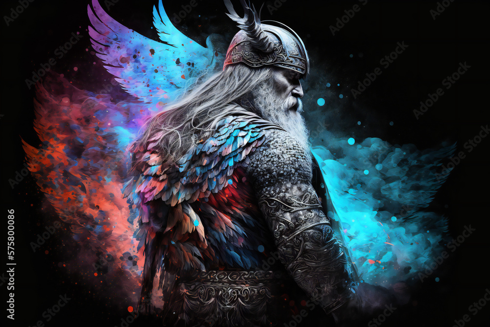 Odin (Wotan) the all-father, the ruler of the Aesir - god of knowledge ...