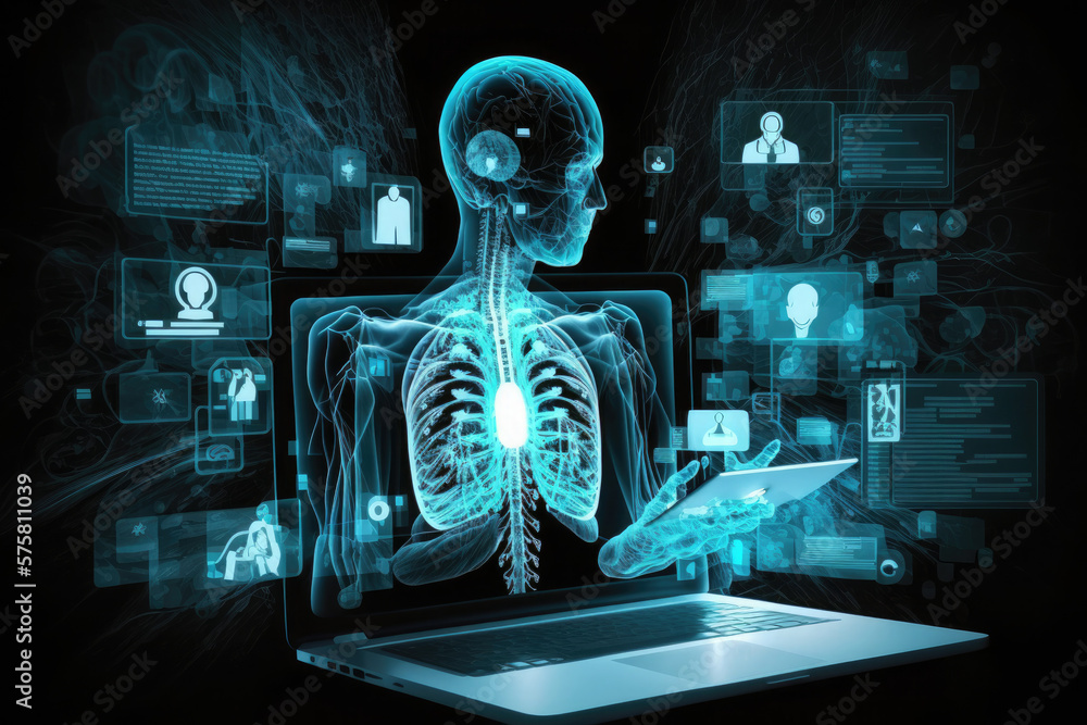 Medical imaging, x-ray, skeletal, technology scanning body, skeleton ...