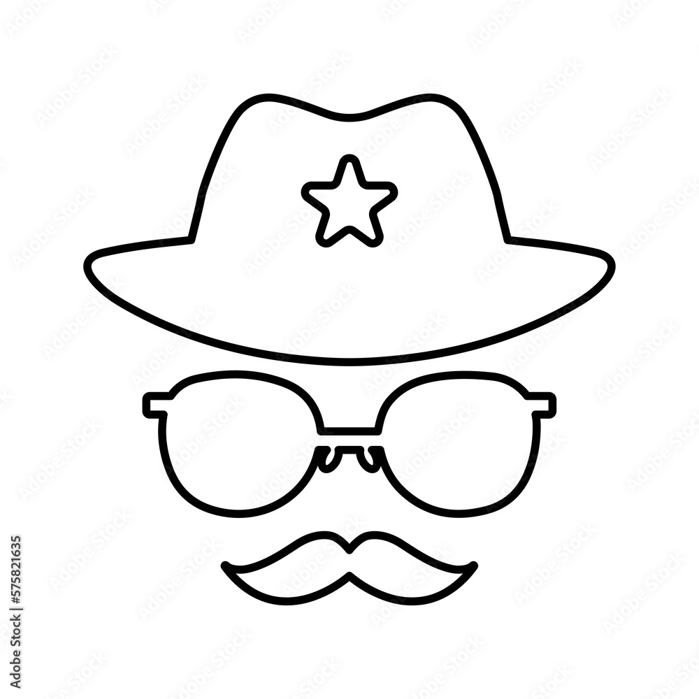 Cholo, man, person line icon. Outline vector. Stock Illustration ...