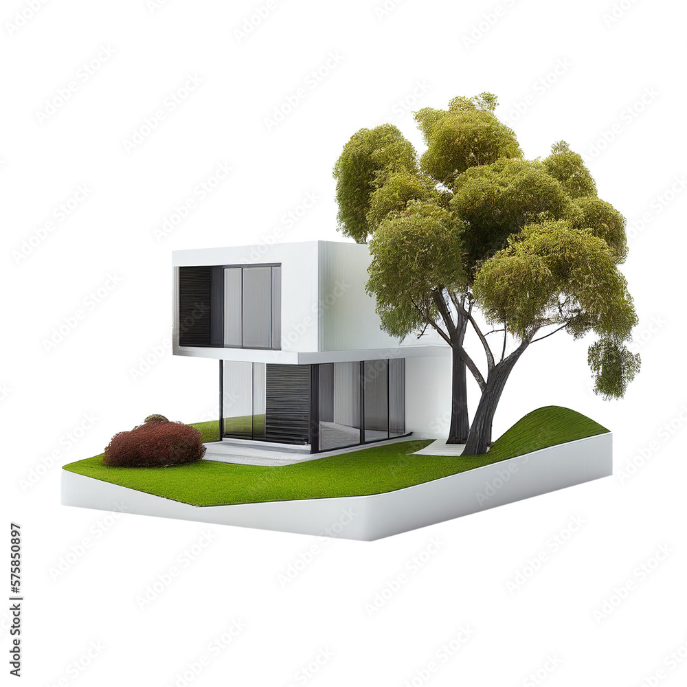 Modern house exterior with empty background for real estate concept.3d ...