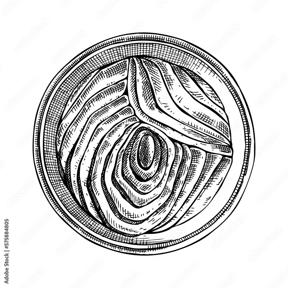 Hand drawn canned fish illustration. Tuna in olive oil vector drawing isolated on white ...