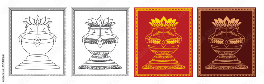 Sri Lankan Traditional Punkalasa illustration Art Stock Vector | Adobe ...