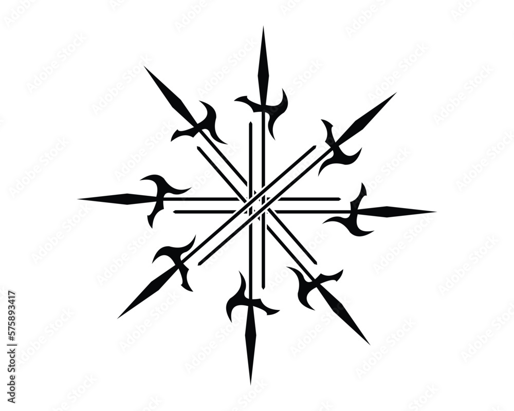 silhouette spear set logo. isolated white background side view. Best ...