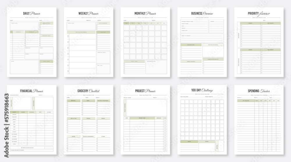 Daily, weekly, monthly planner templates. Printable planner templates ...