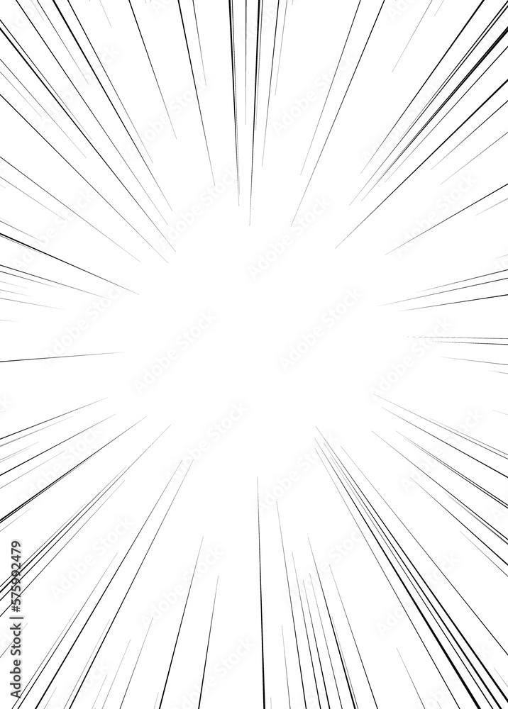 Comic book black radial lines overlay on transparent background ...