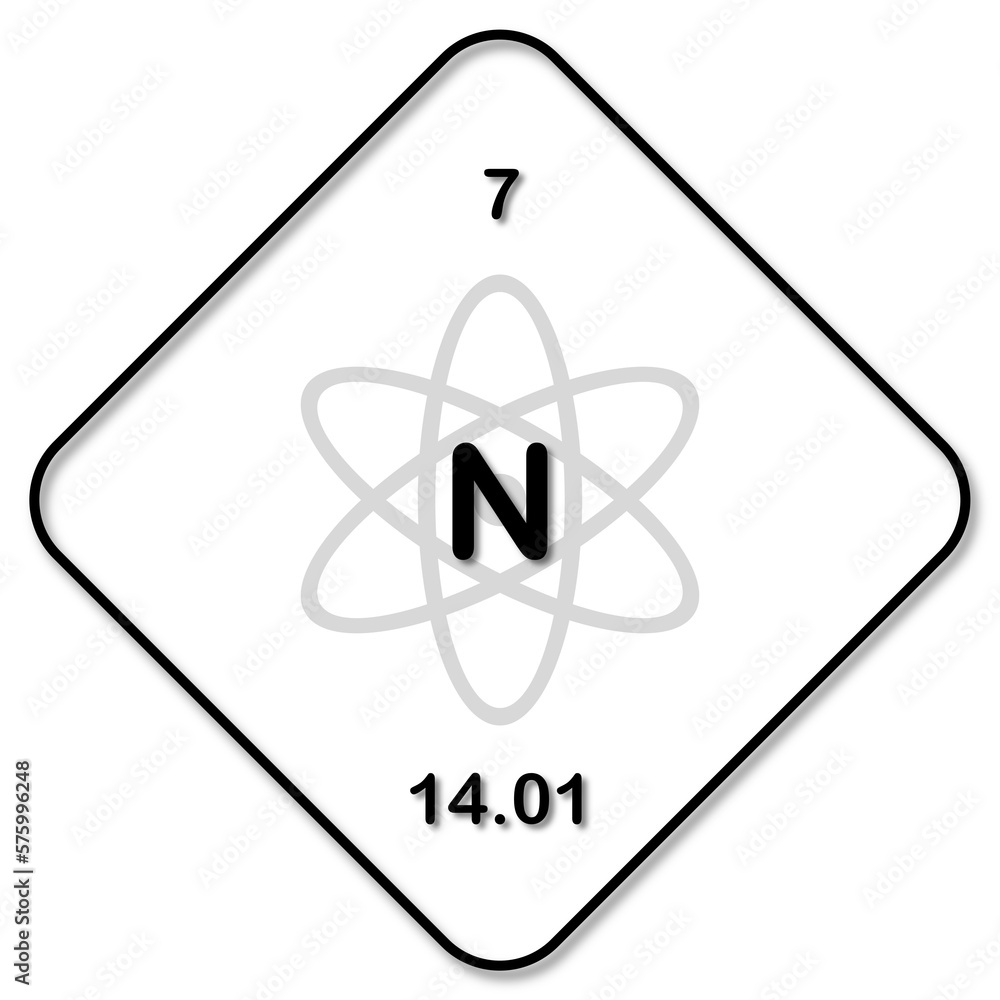 illustrazione con elemento della tavola periodica degli elementi Azoto ...