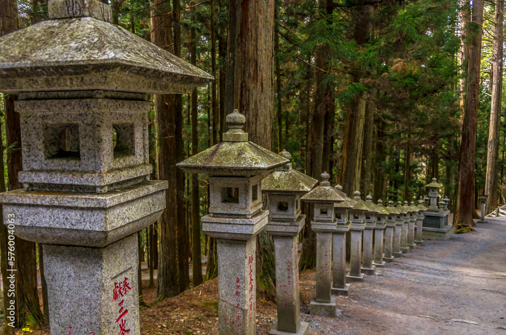 Beautiful scenery of Japan - stone lantern Stock Photo | Adobe Stock