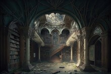 An Old Library In A Medieval Castle Free Stock Photo - Public Domain ...