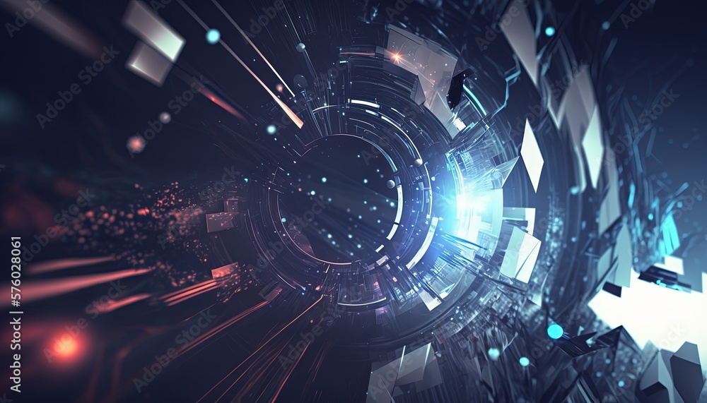 galaxy space and technology theme with motion light trail, abstract ...