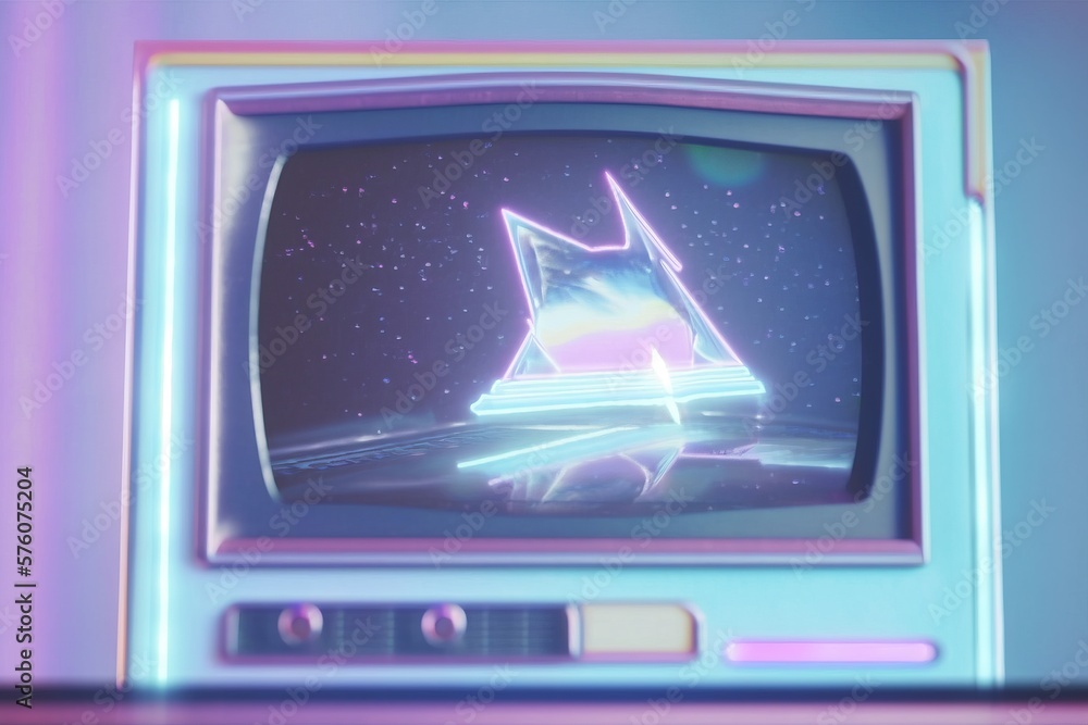 TV set lo-fi retro 80s and 90s background. Television VHS analog ...