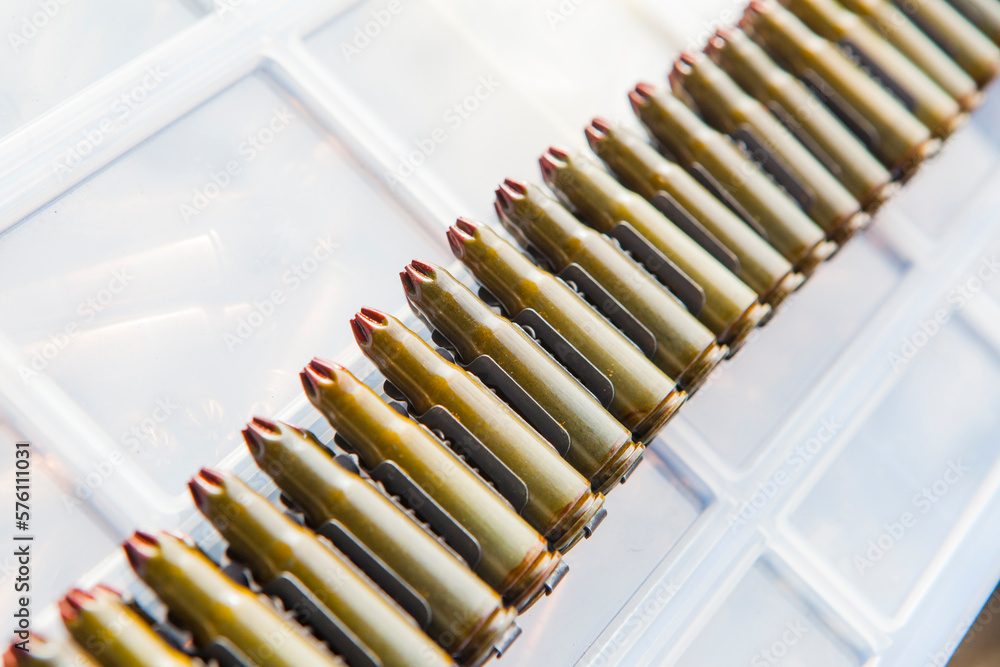 Foto de Stock russian rifle and bullets | Adobe Stock