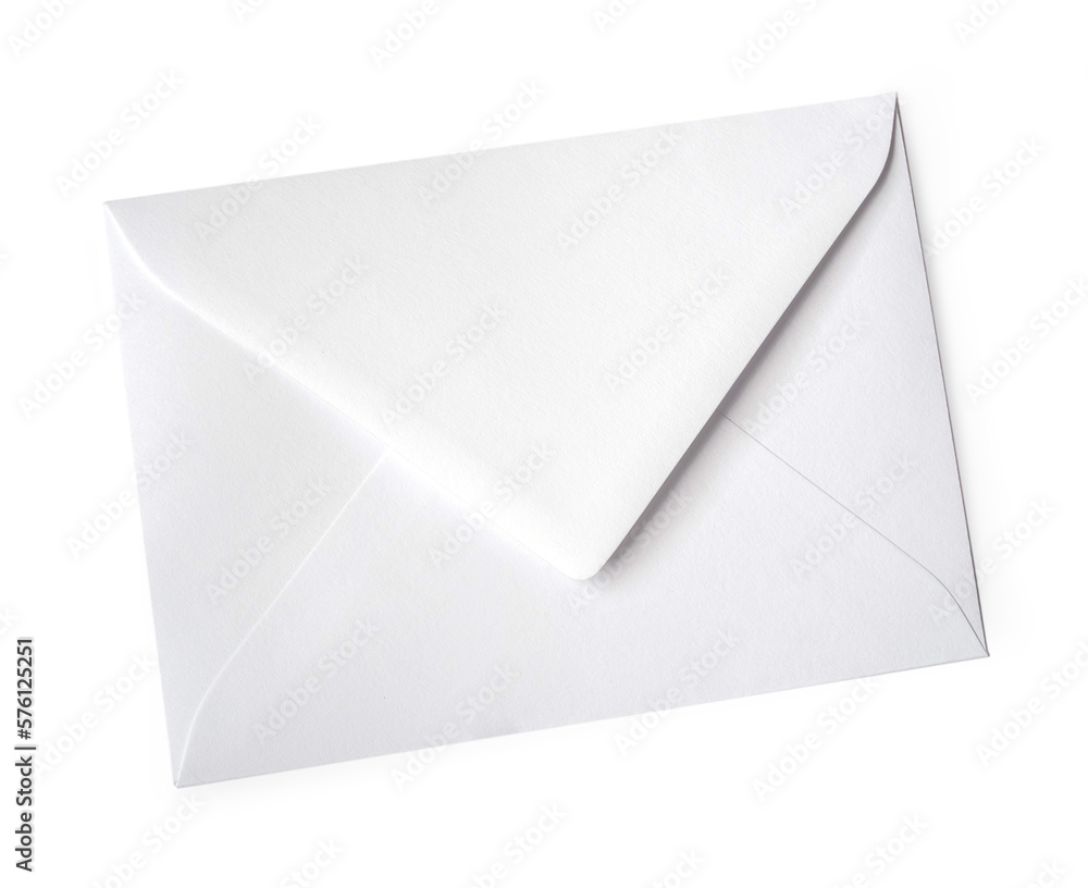 White postal envelope isolated Stock Photo | Adobe Stock