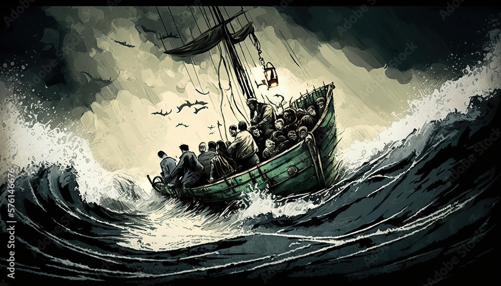 Refugee and Refugees boat people who have fled war, violence, conflict ...