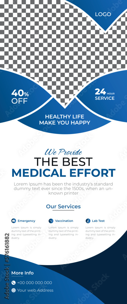 Healthcare and Medical Roll Up Banner Design, Standee Template Used for ...