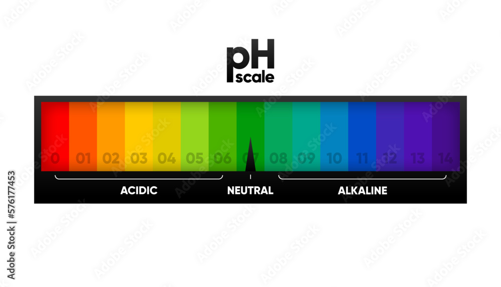 PH scale meter for acidic and alkaline solutions. Acid-base balance ...