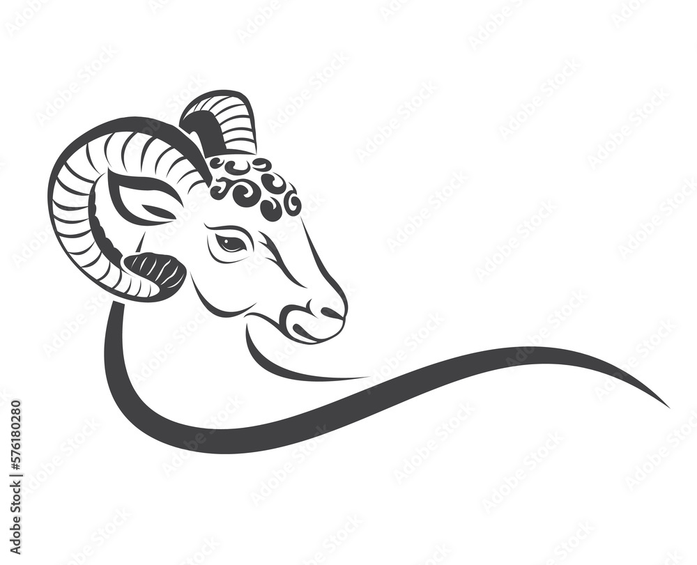 Sheep head design isolated on transparent background. Wild Animals ...