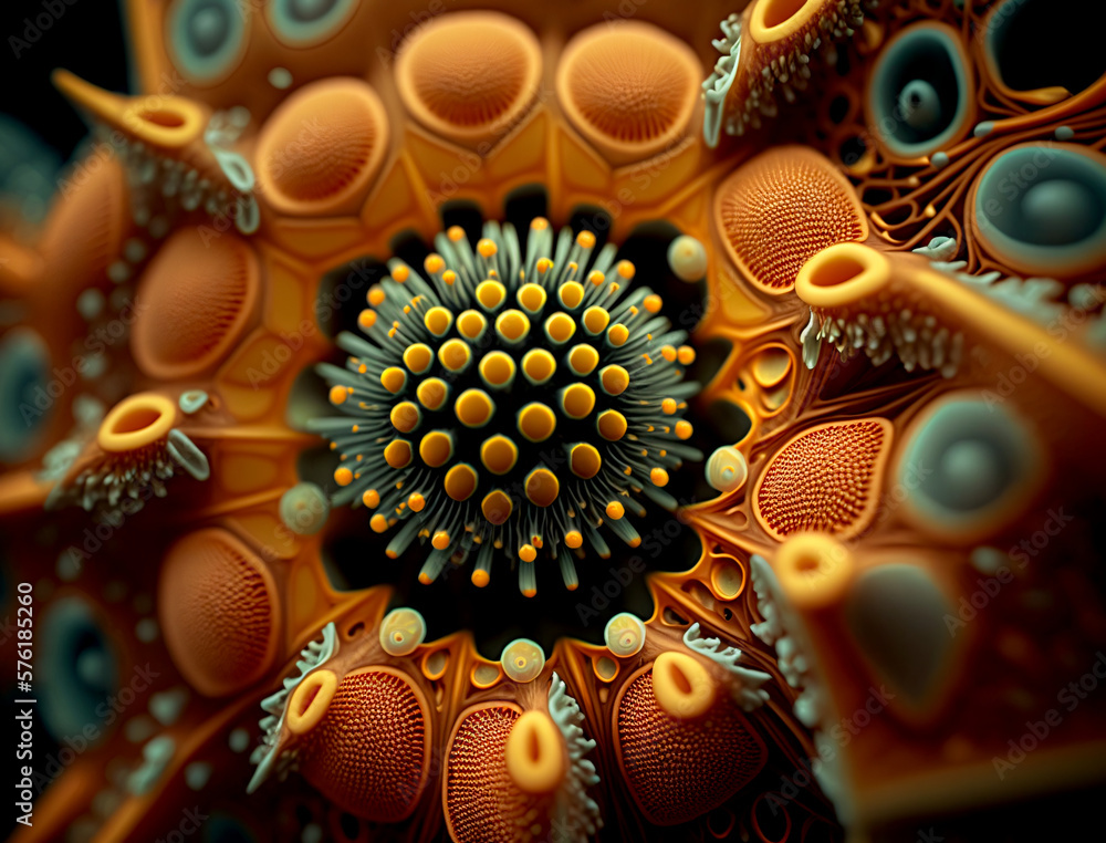 Stock-Illustration „This close-up image under a microscope showcases ...