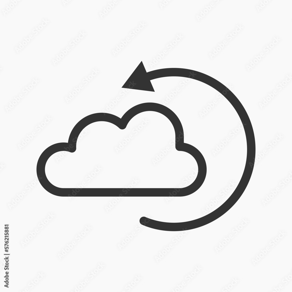 Simple Illustration Icon Backup Storage Symbol with Arrows Refresh on ...