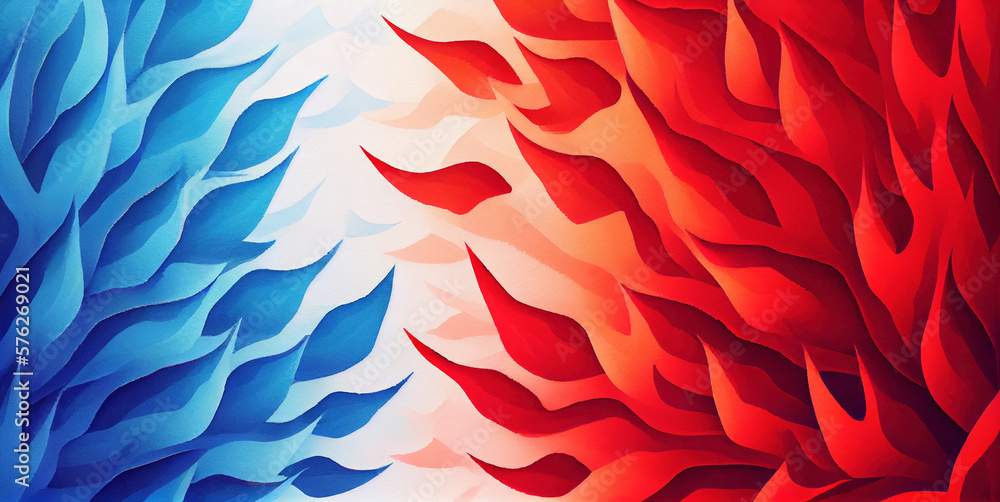 Red and blue fire background, burning hot and cold flames watercolor ...