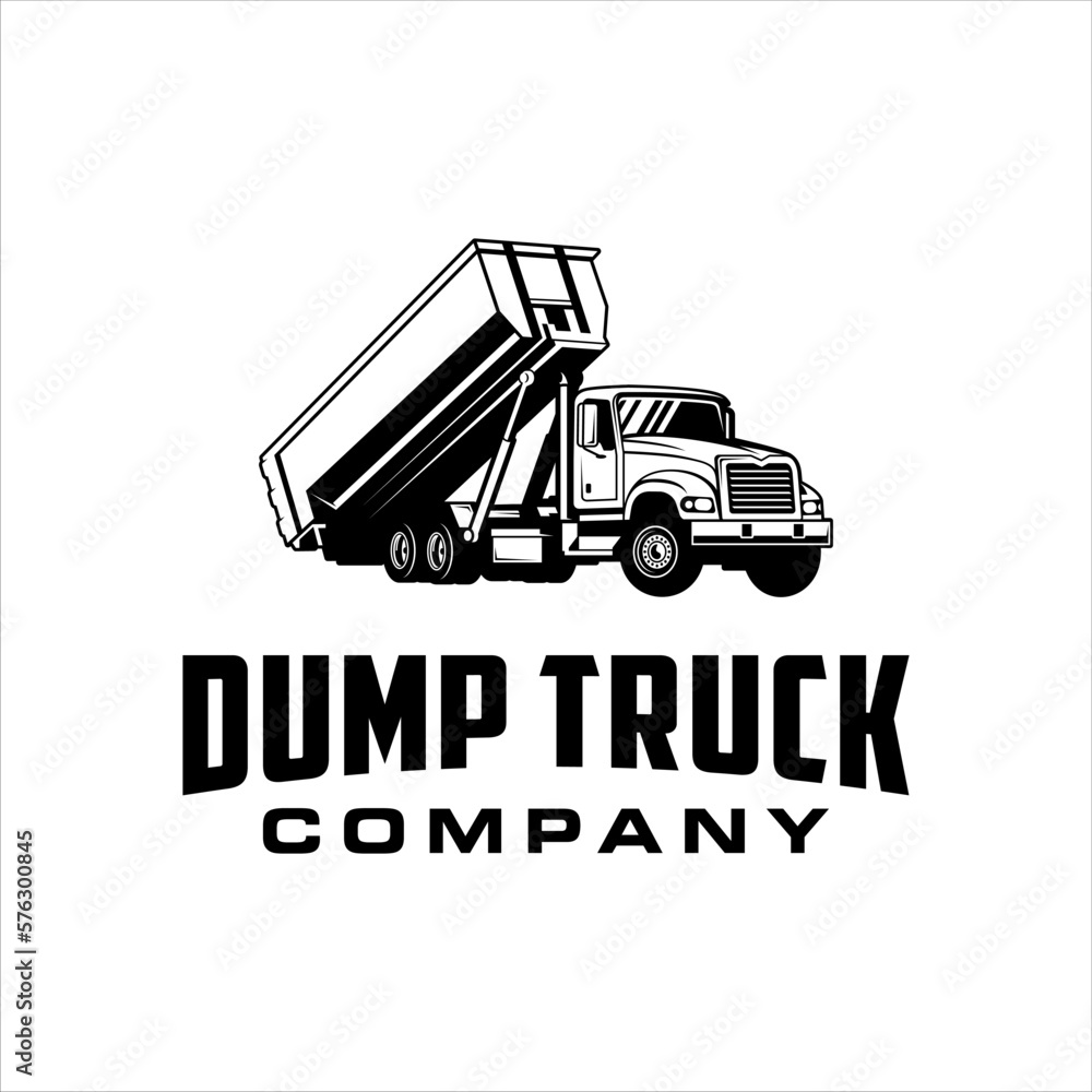 Dump truck company logo with masculine and classic style design Stock ...