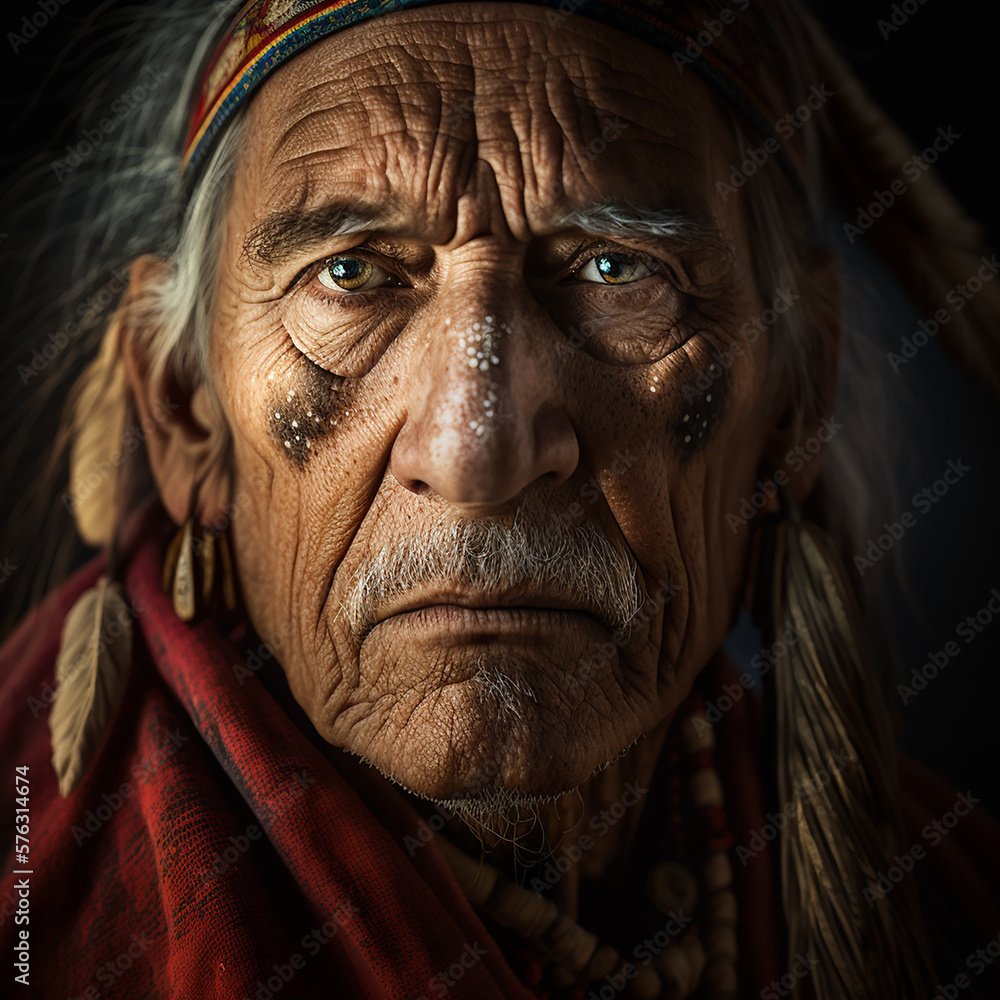 portrait Native American or American Indian Indigenous peoples of the ...