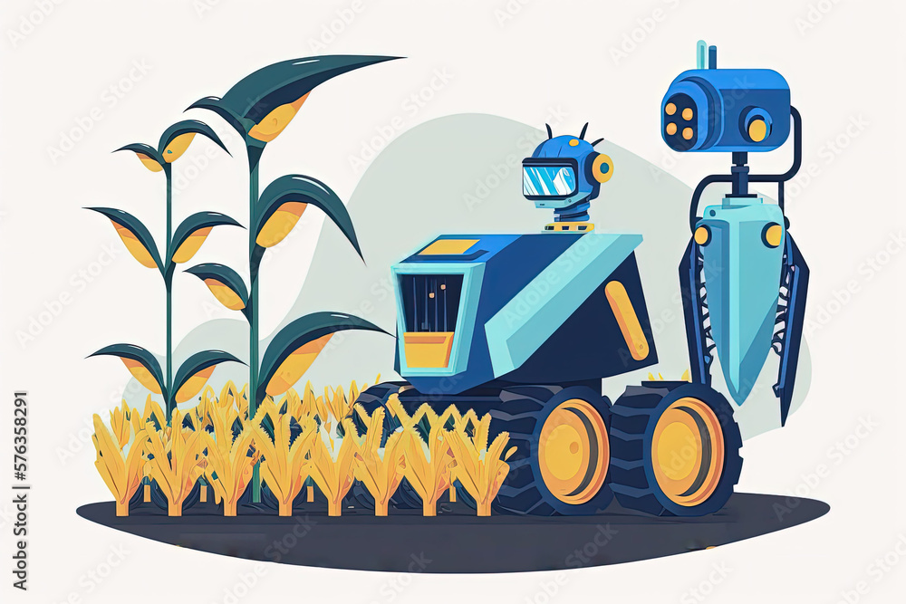 In this vision of farming, intelligent farm robot assistants are used ...