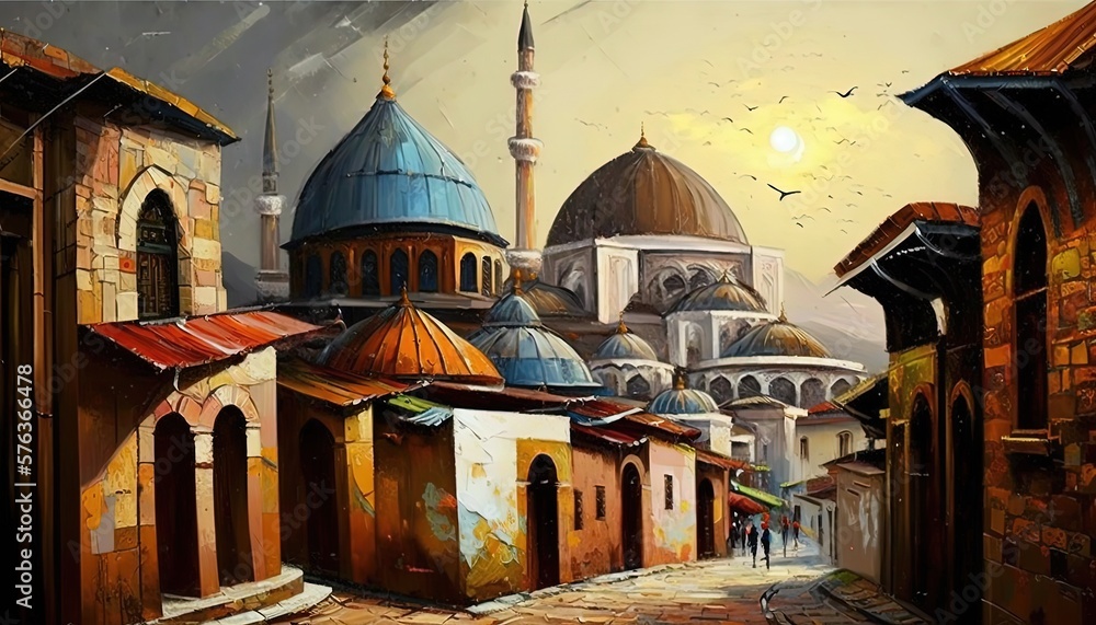 world travel theme big old city illustration of culture diversity ...