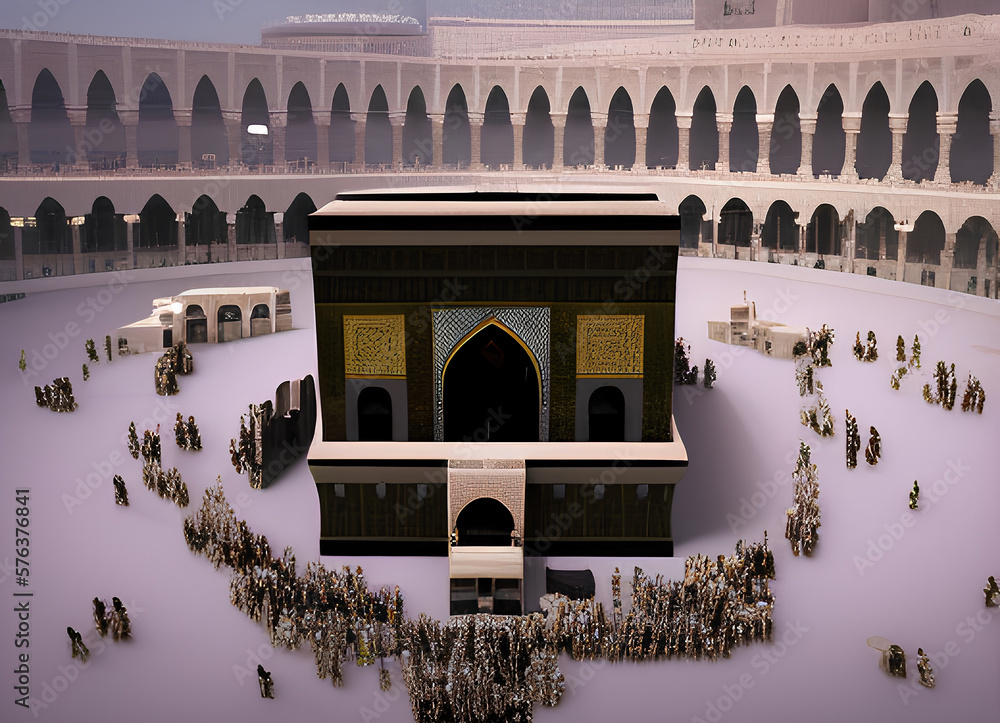 Ilustración de Stock Kaaba in Masjid Al Haram in Mecca Saudi Arabia ...