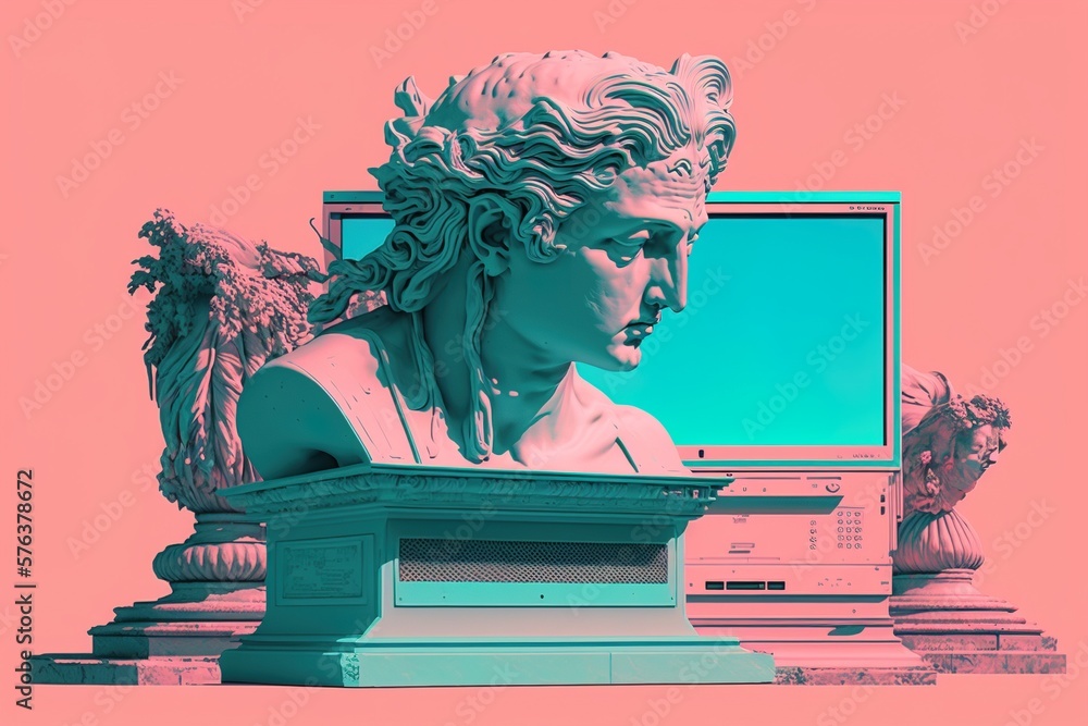 Vaporwave 80s wallpaper. Unusual Combination of Cyberpunk Aesthetics ...