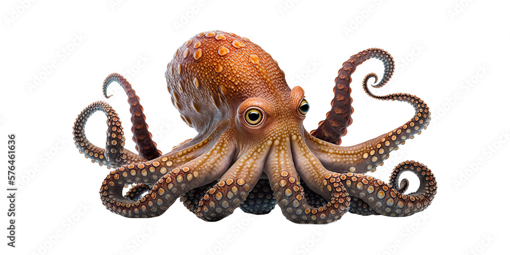 Isolated octopus - Generative AI Stock Illustration | Adobe Stock