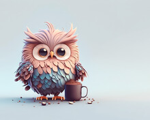Funny Coffee Owl Poster Free Stock Photo - Public Domain Pictures