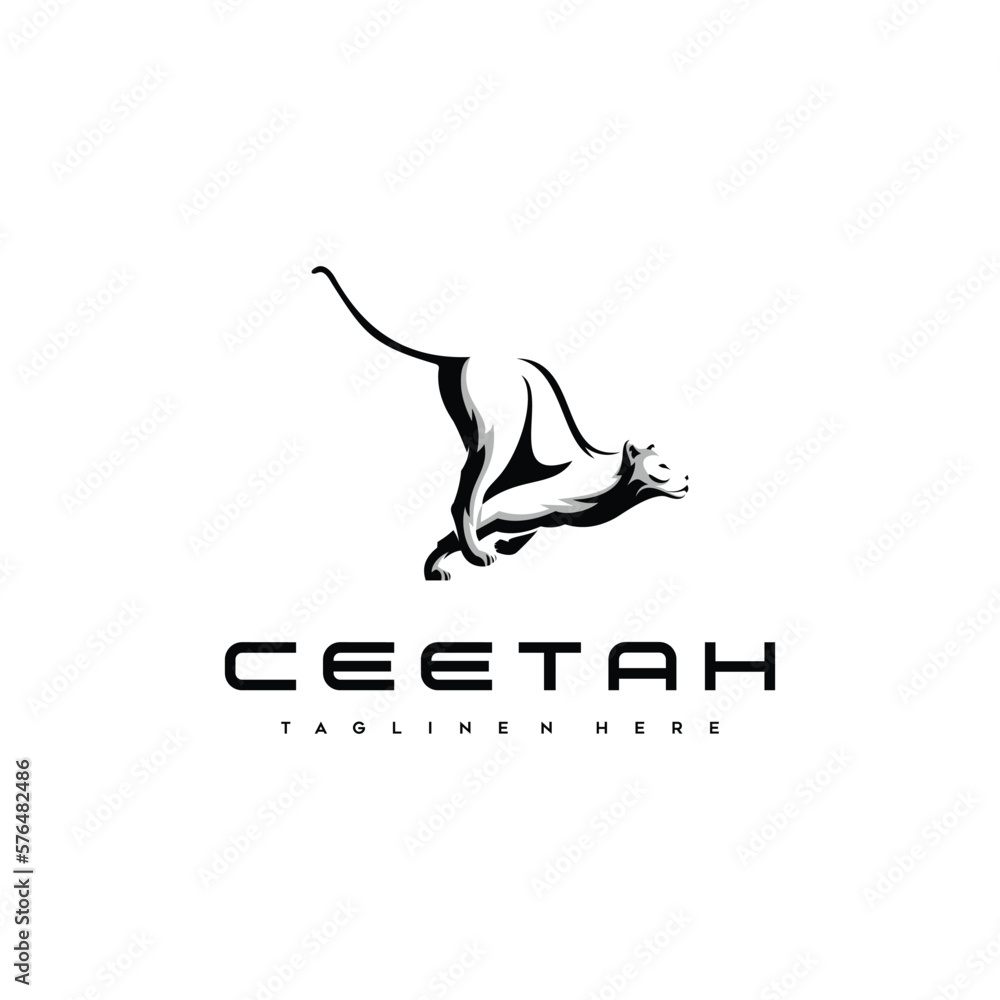 cheetah logo running attack design inspiration Stock Vector | Adobe Stock