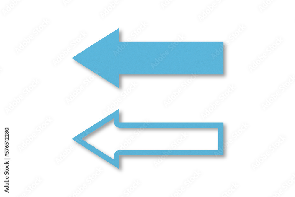 Light blue paper arrow isolated on transparent background. Stock Photo ...