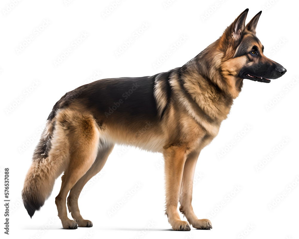 German Shepherd side profile view, isolated background. Generative Ai ...