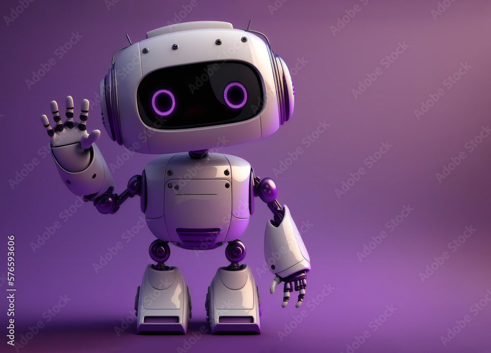 Cute robot saying hello,ai generated Stock Illustration | Adobe Stock
