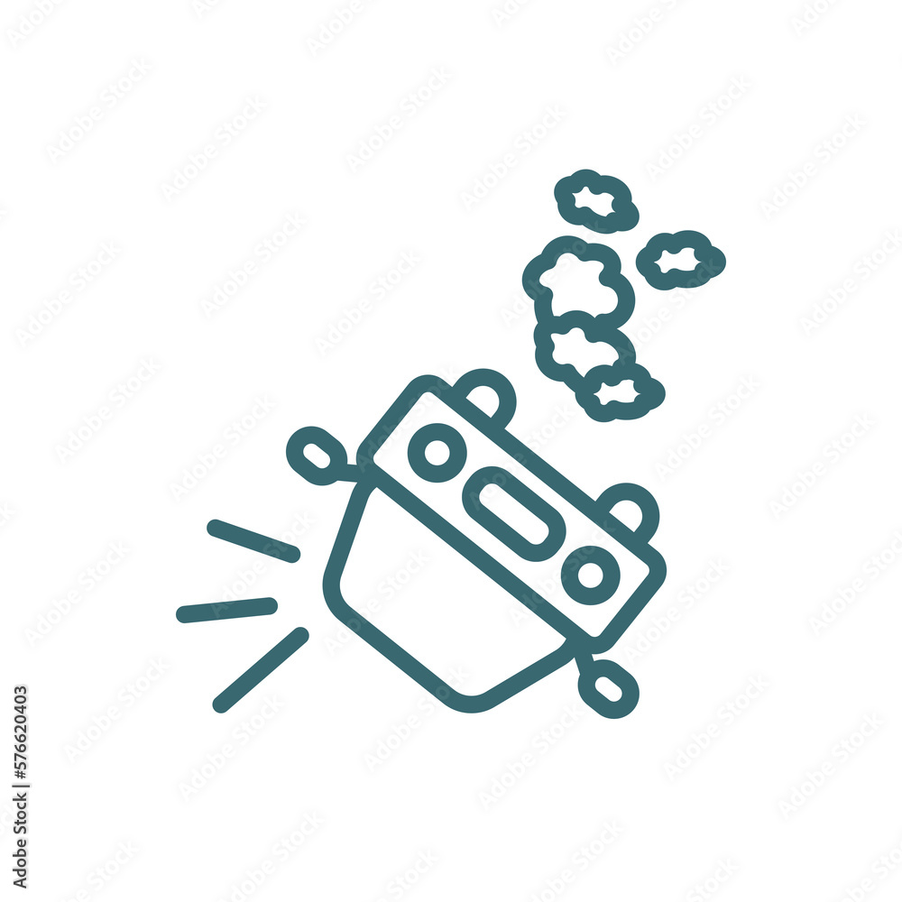 overturned car icon. Thin line overturned car icon from Insurance and ...