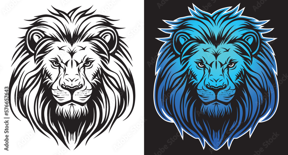 blue lion logo vector